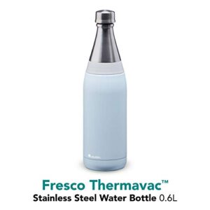 Aladdin Fresco Thermavac Stainless Steel Water Bottle 0.6L Sky Blue – Leakproof - Keeps Cold for + 10 Hours - BPA-Free - Dishwasher Safe - Reusable Thermos Flask with Durable Finish