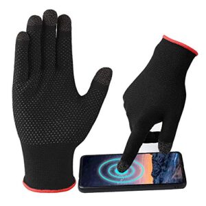 zepohck game gloves, anti-sweat breathable, touch finger gaming glove for highly sensitive nano-silver fiber material, dot silica gel palm non-slip design, support almost all mobile gaming