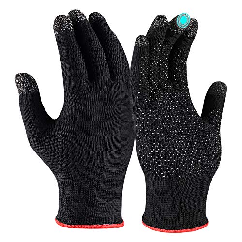 ZEPOHCK Game Gloves, Anti-Sweat Breathable, Touch Finger Gaming Glove for Highly Sensitive Nano-Silver Fiber Material, Dot Silica Gel Palm Non-Slip Design, Support Almost All Mobile Gaming