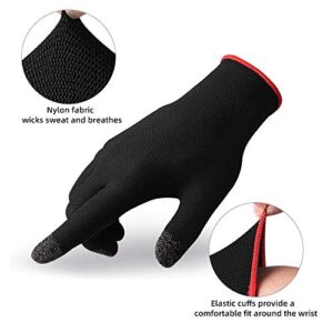 ZEPOHCK Game Gloves, Anti-Sweat Breathable, Touch Finger Gaming Glove for Highly Sensitive Nano-Silver Fiber Material, Dot Silica Gel Palm Non-Slip Design, Support Almost All Mobile Gaming