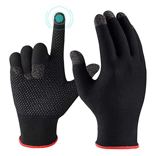 ZEPOHCK Game Gloves, Anti-Sweat Breathable, Touch Finger Gaming Glove for Highly Sensitive Nano-Silver Fiber Material, Dot Silica Gel Palm Non-Slip Design, Support Almost All Mobile Gaming