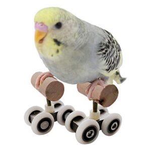 Mini Roller Skates for Parrot Double Row Toy Pet Intelligence Training Kit Supplies for Smaller Parrot