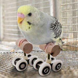 Mini Roller Skates for Parrot Double Row Toy Pet Intelligence Training Kit Supplies for Smaller Parrot