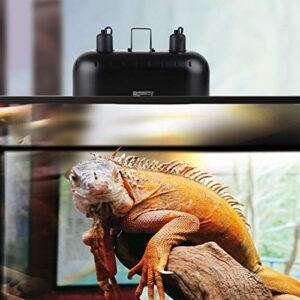 DXOPHIEX 15inch Dual Reptile Light Fixture, Max 150W Dual Reptile Heat Lamp Fixture with Separate Switches, Double Dome Lamp Fixture UVB Light Fixture for Reptile Terrarium and Tortoise Habitat