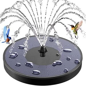 upgraded solar water fountain, gaizerl 3.5w solar fountain pump for bird bath with battery backup, floating solar powered fountains with 4 diy fixed sticks & 7 nozzles for birdbath garden pond