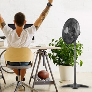 Air Monster 16" Stand Fan with Plastic Grill, Oscillating Pedestal Fan, 3 Speed, Adjustable Height and Angle, Indoor Home and Office use, Black Stand Up Fan