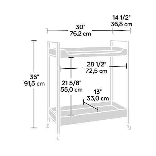 Sauder North Avenue Cart, L: 32.76" x W: 17.28" x H: 36.02", Sindoori Mango Finish