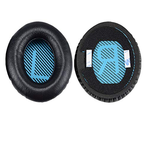 Replacement Earpads, Sheepskin Leather Replacement Memory Foam Replacement Earpads for Bose QC25 QC15 QC35 Headphones - (Color: for Blue LR)