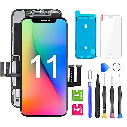 YOXINTA for iPhone 11 Screen Replacement 6.1 inch LCD Display 3D Touch Screen Digitizer Frame with Adhesive, Screen Protector, Repair Tools Compatible with Model A2111, A2223, A2221