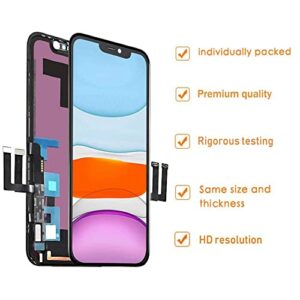 YOXINTA for iPhone 11 Screen Replacement 6.1 inch LCD Display 3D Touch Screen Digitizer Frame with Adhesive, Screen Protector, Repair Tools Compatible with Model A2111, A2223, A2221