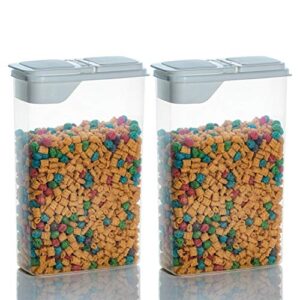 2 pack cereal, snack, and dry goods 4 quart food storage keeper and dispenser container with flip top lid