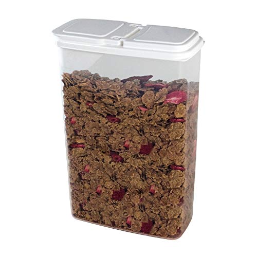 2 Pack Cereal, Snack, and Dry Goods 4 Quart Food Storage Keeper and Dispenser Container with Flip Top Lid