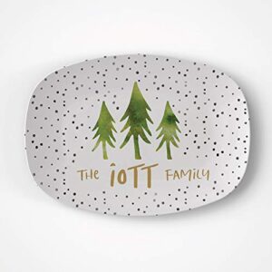 harper livingston trees dot platter | christmas | gift idea | personalized | dishwasher safe | oven safe | microwave safe | thermosaf(r)