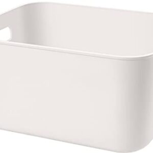 Amyup Set Of 2 Plastic Storage Bins,10.5×8×5.5" Versatile Kitchen Pantry Organization and Storage,for Plastic Storage Container Under Bed,Under Sink Bathroom Organizer (2 Pack Medium, White)