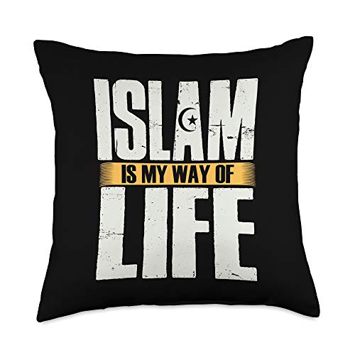 In The Name Of Allah Gifts Islam Believe Symbol Muslim Sign Ramadan Religion Gift Throw Pillow, 18x18, Multicolor