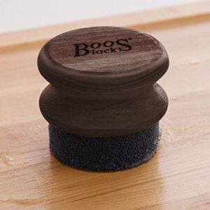 John Boos APPLICRND-W Butcher Block Oil & Cream Applicator, 2.5x2.5x2.5, Walnut Wood