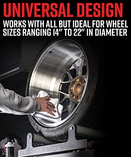 Adam's Rolling Wheel Detailing Stand - Wheel & Tire Car Detailing Roller for Wheel Cleaning, Ceramic Coating, Applying Tire Shine & Car Wheel Wash | Garage Accessory for Detailers