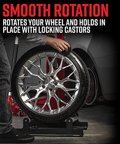 Adam's Rolling Wheel Detailing Stand - Wheel & Tire Car Detailing Roller for Wheel Cleaning, Ceramic Coating, Applying Tire Shine & Car Wheel Wash | Garage Accessory for Detailers