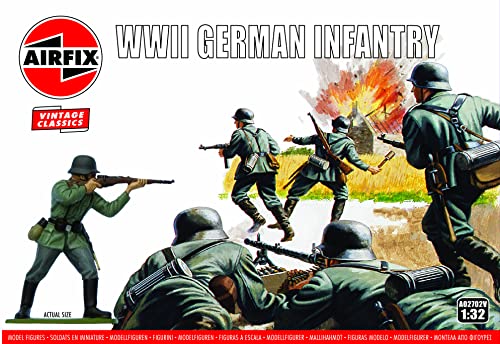 Airfix Vintage Classics WWII German Infanty 1:32 WWII Military Diorama Plastic Model Figures A02702V