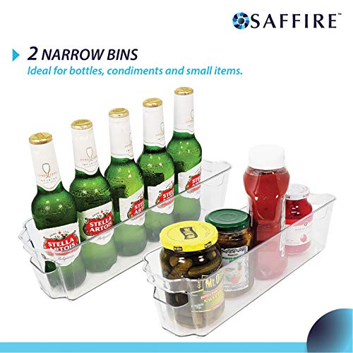 6-Pieces Organizer Bins for Refrigerator, Freezer, Drawer and Pantry BPA-Free