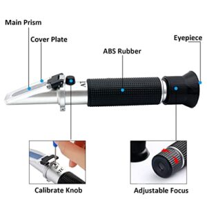 Hallocool Salinity Refractometer for Aquarium Seawater Marine Fishkeeping Saltwater Refractometer Dual Scale Specific Gravity Salinity Tester 0-100‰ & 1.000-1.070 Salinity Hydrometer with ATC