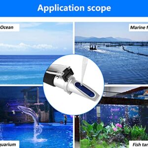 Hallocool Salinity Refractometer for Aquarium Seawater Marine Fishkeeping Saltwater Refractometer Dual Scale Specific Gravity Salinity Tester 0-100‰ & 1.000-1.070 Salinity Hydrometer with ATC