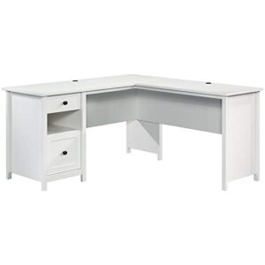 sauder county line wooden l shaped computer desk in soft white