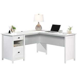 Sauder County Line Wooden L Shaped Computer Desk in Soft White