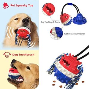 Siherry Dog Chew Toys for Aggressive Chewers, Suction Cup Dog Chewing Toy, Chewing and Cleaning Teeth, Dog Training Treats Teething Rope Toys for Boredom, Dog Toys for Aggressive Chewers Large Breed