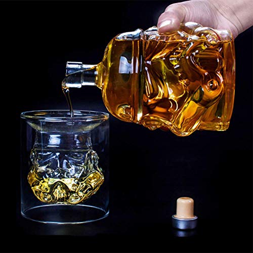 Whiskey Bottle Decanter Lead-free Glass Wine Bottle Glass Decanter with a Sealed Stopper-Whiskey Decanter Fit for Whiskey Bourbon Brandy Juice Etc.