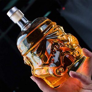 Whiskey Bottle Decanter Lead-free Glass Wine Bottle Glass Decanter with a Sealed Stopper-Whiskey Decanter Fit for Whiskey Bourbon Brandy Juice Etc.