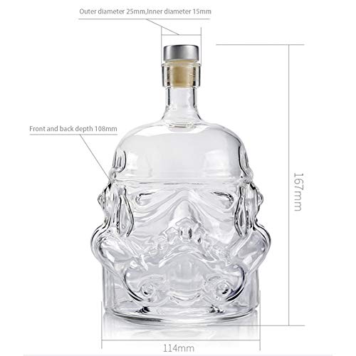 Whiskey Bottle Decanter Lead-free Glass Wine Bottle Glass Decanter with a Sealed Stopper-Whiskey Decanter Fit for Whiskey Bourbon Brandy Juice Etc.