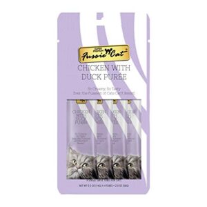 fussie cat chicken with duck puree grey 4 count (pack of 1)