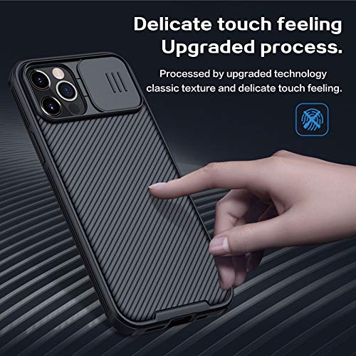 imluckies Compatible with iPhone 12 Pro Max Case with Camera Cover, Hard PC Back & Soft Bumper, Protective & Slim Fit, Camera Protection Case for iPhone 12 Pro Max 6.7" 2020-Black