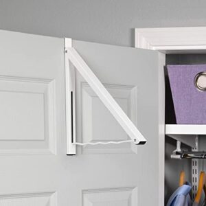 HOLDN’ STORAGE Over Door Hanger - Single Hanger Retractable Collapsible Folding Over The Door Rack Organizer for Clothes & Towels Ideal for Bathrooms, Dorm Rooms Etc.