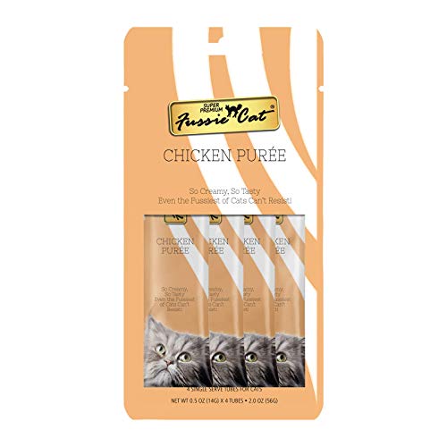 Fussie Cat Chicken Puree Grey 0.5 Ounce (Pack of 4)