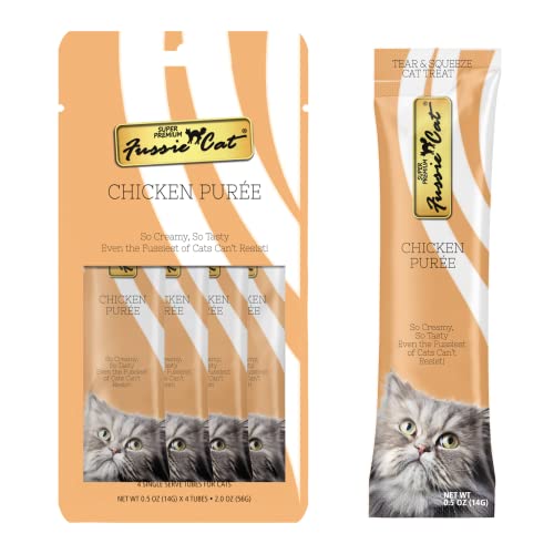 Fussie Cat Chicken Puree Grey 0.5 Ounce (Pack of 4)