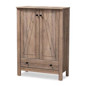 baxton studio derek shoe cabinets, one size, natural oak