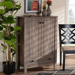 Baxton Studio Derek Shoe Cabinets, One Size, Natural Oak