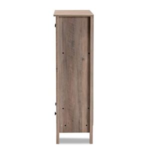 Baxton Studio Derek Shoe Cabinets, One Size, Natural Oak