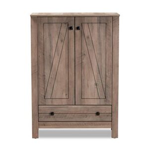 Baxton Studio Derek Shoe Cabinets, One Size, Natural Oak