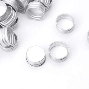 Aislor Aluminum Tins Cans Screw Top Round Steel tins Cans with Screw Lid Screw Lid Containers Cap Lid Silver 28mm