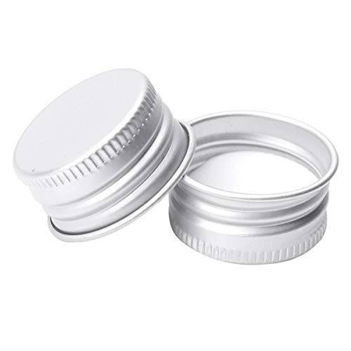 Aislor Aluminum Tins Cans Screw Top Round Steel tins Cans with Screw Lid Screw Lid Containers Cap Lid Silver 28mm