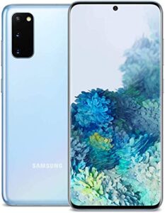 samsung galaxy s20 5g (128gb, 12gb ram) 6.2" amoled, snapdragon 865, ip68 water resistant, global 5g volte (gsm + cdma) factory unlocked (at&t, verizon, t-mobile, metro) g981u1 (cloud blue)