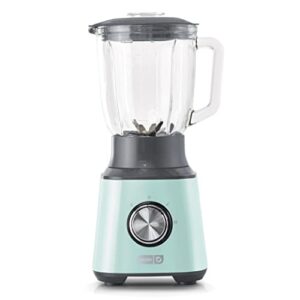 dash quest 50 oz countertop kitchen blender, professional heavy duty high speed processor and mixer, aqua