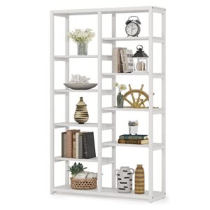 tribesigns bookshelf bookcase, white 10-open shelf etagere bookcase, simple book shelves display shelf storage organizer for living room home office (white)