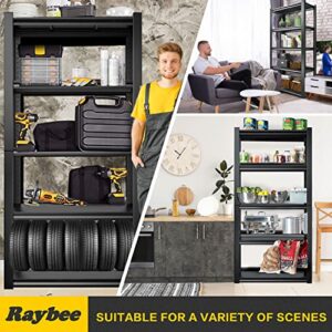 Raybee Garage Shelving Heavy Duty Storage Shelves Hold 2000LBS Adjustable Garage Storage Shelves, 5-Tier Metal Shelving Unit for Garage, Heavy Duty Shelving, Basement Storage Rack 32"W x 16.5"D x 63"H