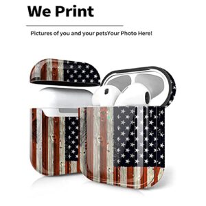 Sangkoo AirPods Case Cover,Soft TPU Shockproof Protective Cover Skin with Keychain for Apple AirPods 2nd 1st Generation Charging Case,Cute American Flag Airpod Case for Airpod 2/1