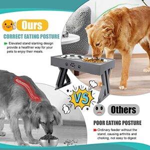 URPOWER Elevated Dog Bowls Adjustable Raised Dog Bowl with 2 Stainless Steel 1.5L Dog Food Bowls Stand Non-Slip No Spill Dog Dish Adjusts to 3 Heights 2.8”, 8”, 12”for Small Medium Large Dogs and Cats