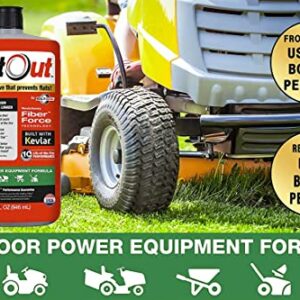 FlatOut Tire Sealant Outdoor Power Equipment Formula - with Valve Core Tool and Replacement Valve Core, Prevent Flat Tires, Seal Leaks, Contains Kevlar, 32-Ounce Bottle, 1-Pack